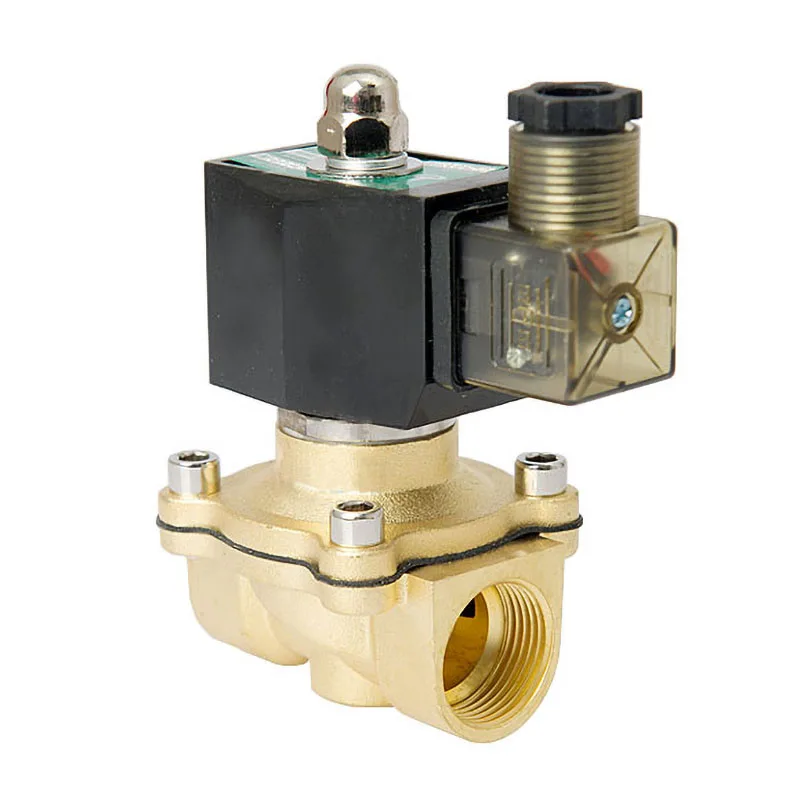 1/2" IP65 Waterproof Brass Solenoid Valve With LED Power Indicator 24V 12V 220V 110V Normally ...