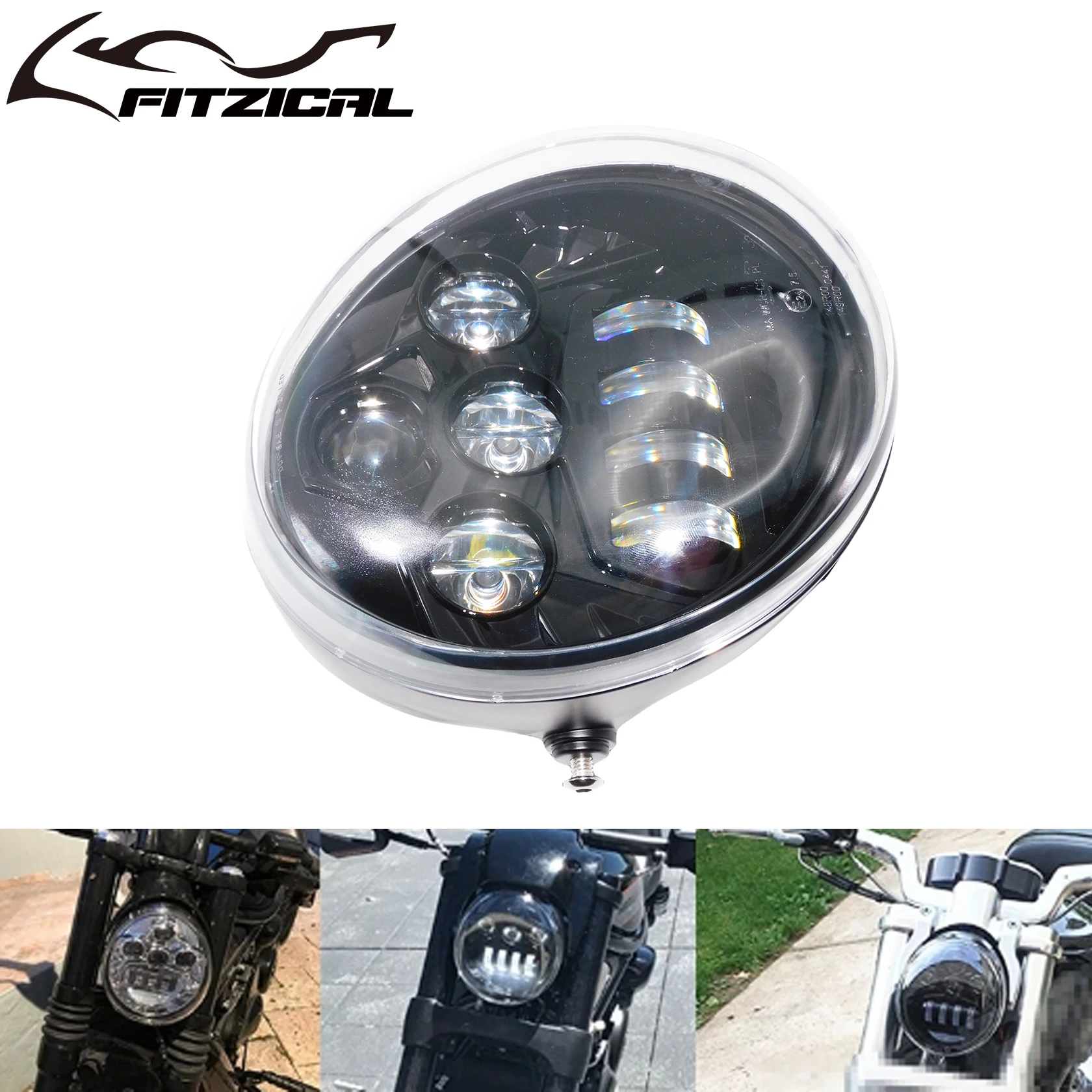 Motorcycle Front Headlight 60W HI/Low Beam Led Light For Harley V Rod ...