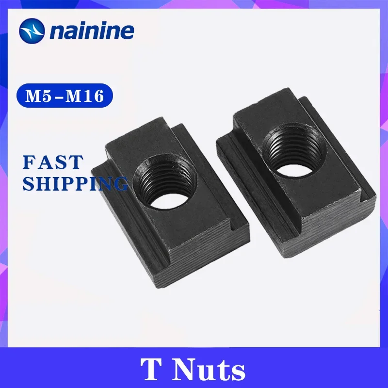 DIN508-Black-Oxide-Finish-Grade-8-8-T-Slot-Nut-Tapped-Through-Slot-T ...