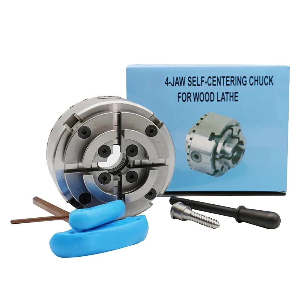 Mandril-Auto-Centrado-de-4-Mand-bulas-para-Torno-De-Madeira-Mandril-De ...