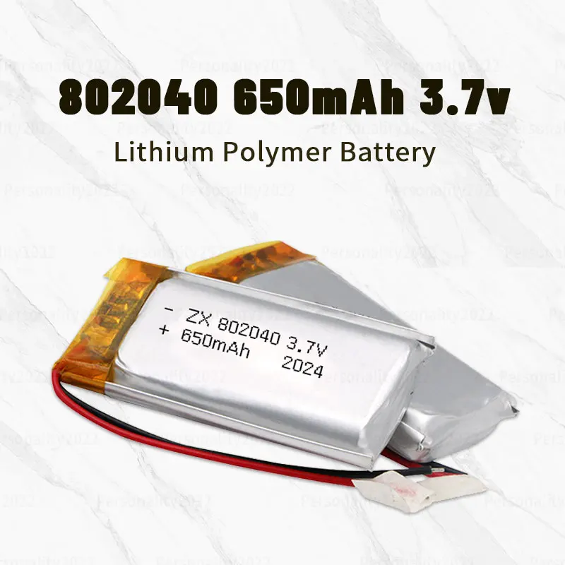 802040-Lipo-Battery-3-7V-650mAh-Li-Polymer-Rechargeable-Lithium ...