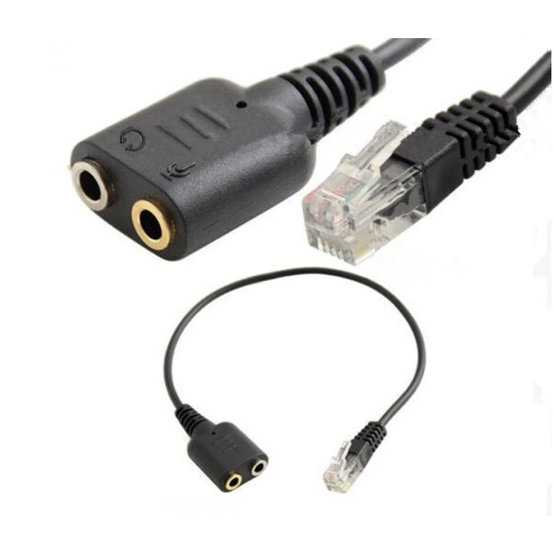 Telefone-Rj9-para-Headset-Microfone-Adaptador-De-udio-Conector-Fixo-TWo ...