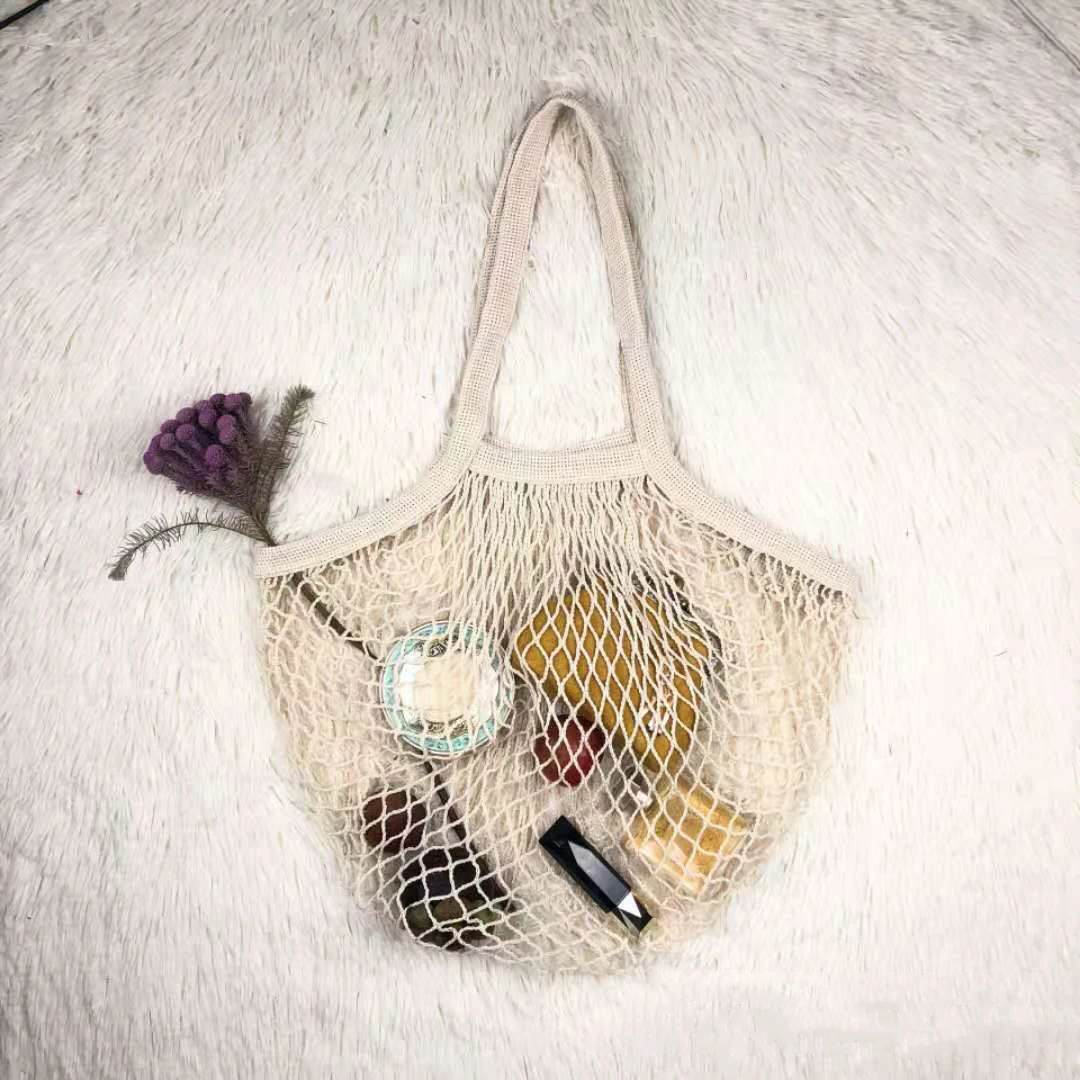 Cotton Net Pocket Fruit Net Bag Cotton Net Bag Supermarket Shopping ...