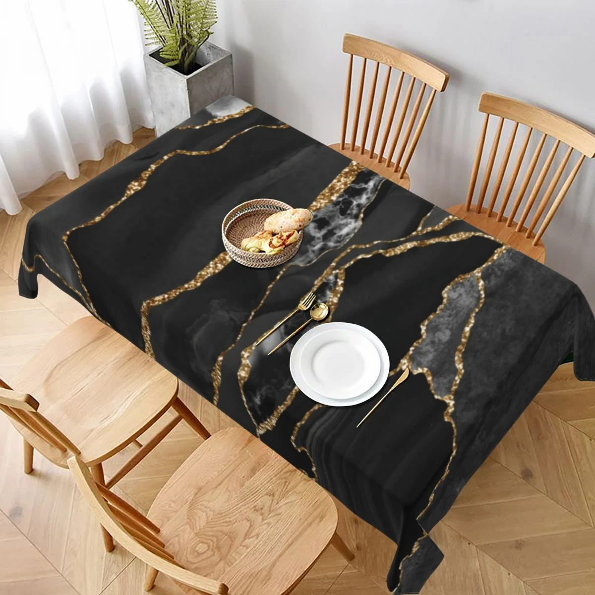 Marble Table Cloth Rectangular | Marble Tablecloth Rectangle | Table ...