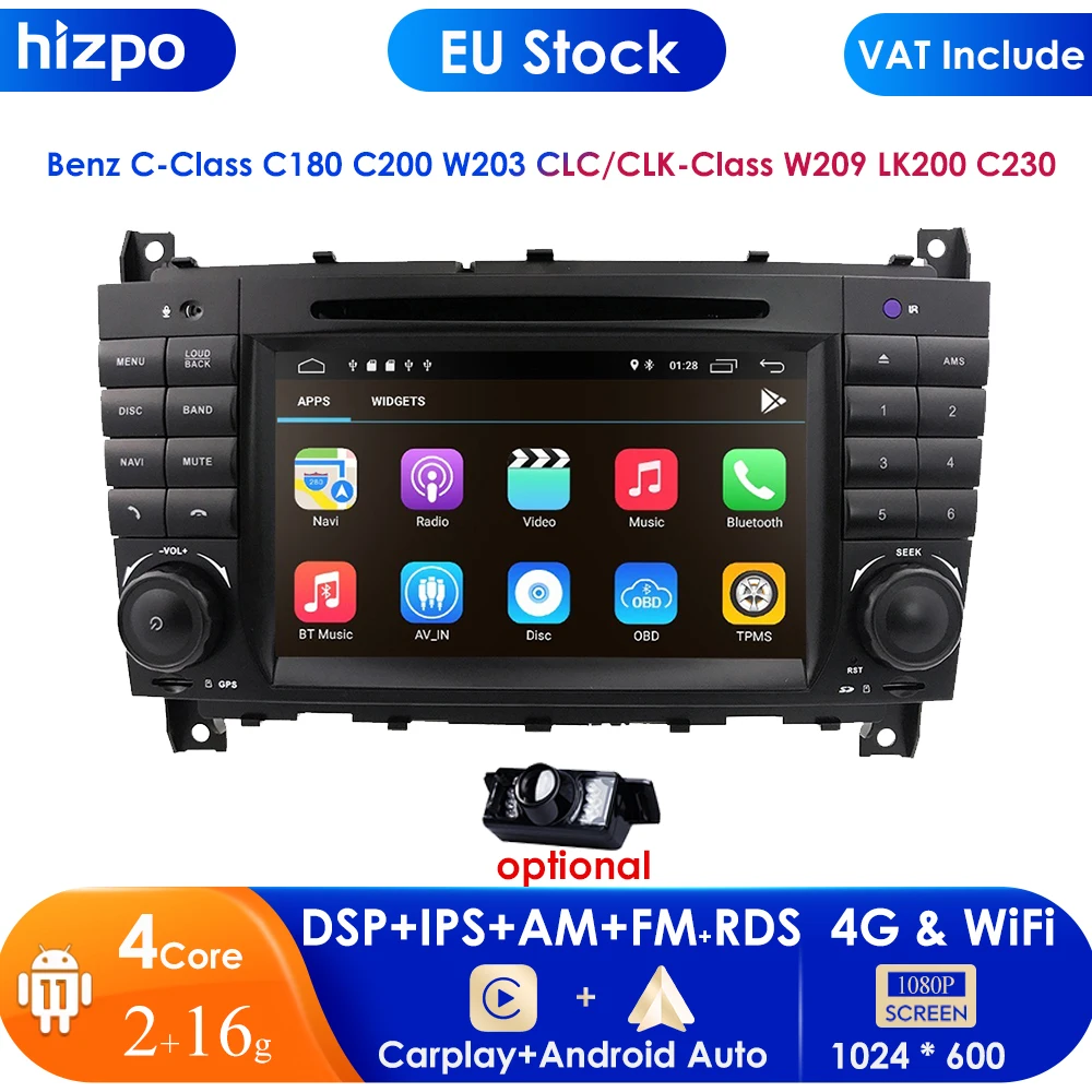 Lecteur de limitation d'autoradio Android DVD, GPS, DSP, IPS, RDS, 2 ...