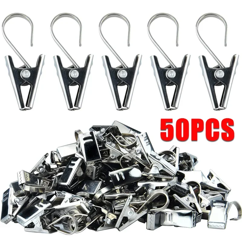 50/10Pcs Curtain Clips with Hook Sturdy and Enduring Window Curtain ...