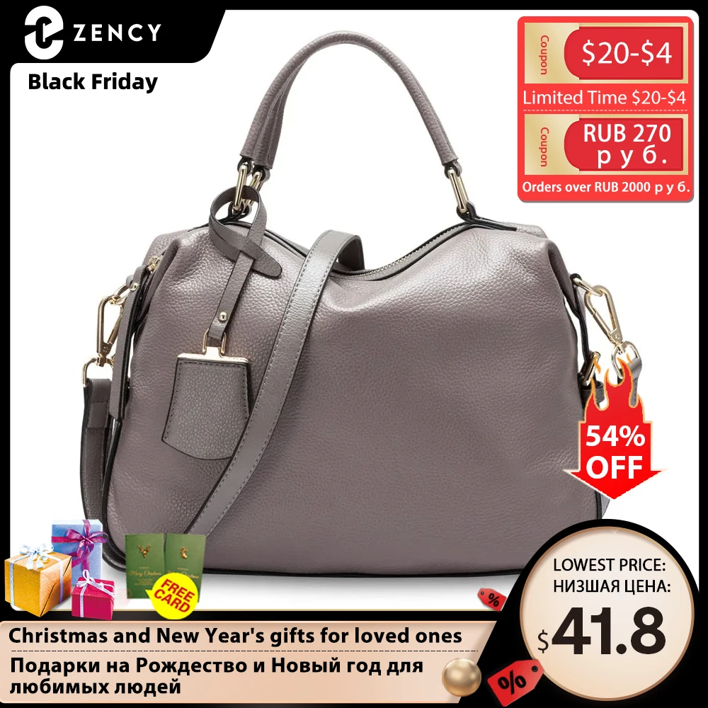Zency-Fashion-Women-Tote-Bag-100-Genuine-Leather-Handbags-Female-Boston-Charm-Messenger ...