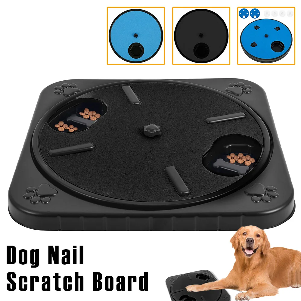 Round Dog Nail Scratch Board 360° Rotating Dog Scratch Pad with Snack ...