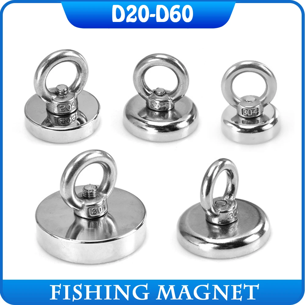 D20~D60 Strong Neodymium Magnet Salvage Magnet Deep Sea Fishing Magnets ...