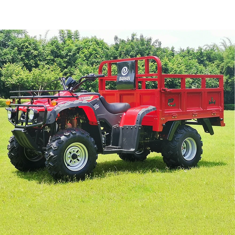 300CC Farm ATV with Trailer 4WD Water Cooling 4 Wheelers Quad Bike with ...