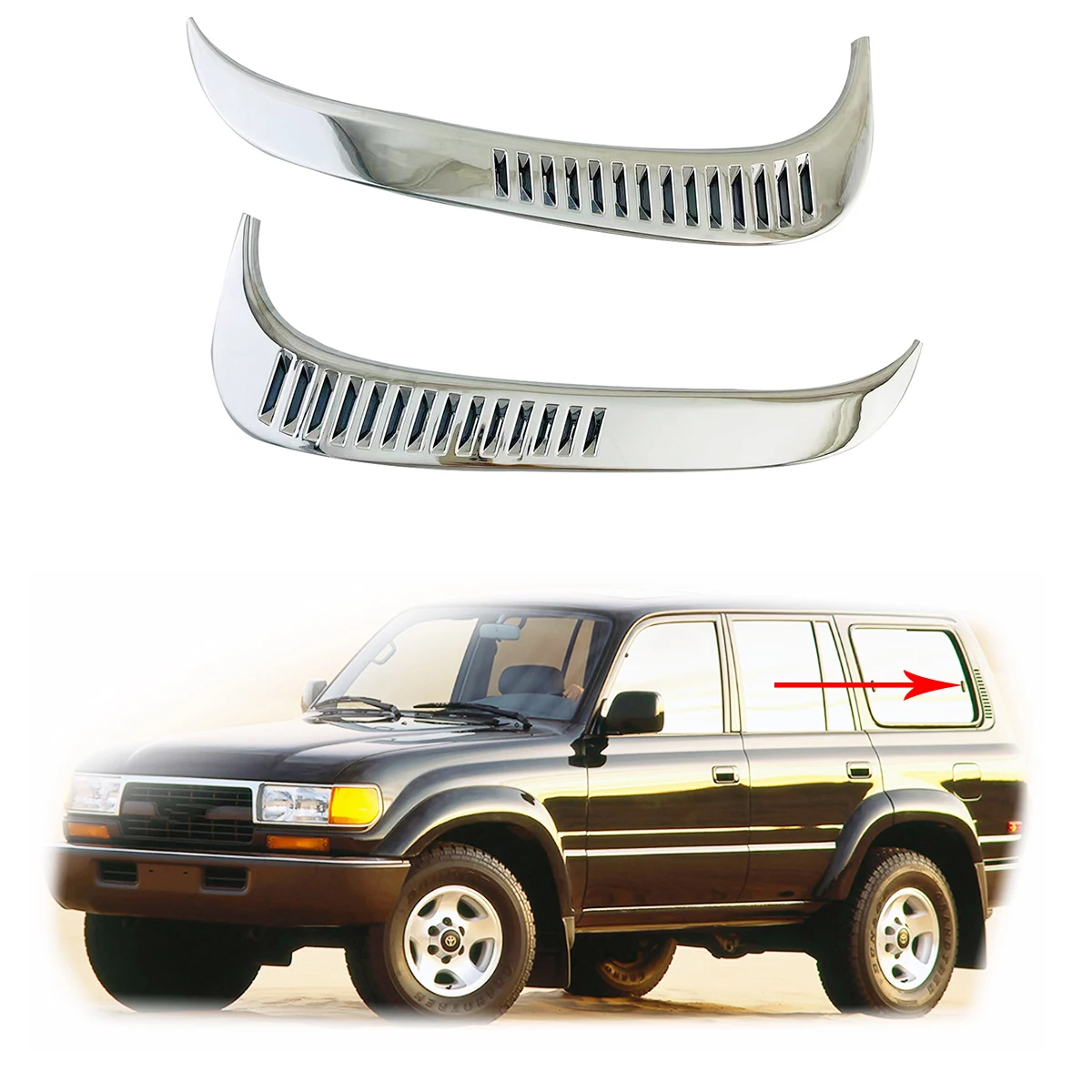 Chrome Car Accessories Plated Side Wind Hole Cover Paste Style For ...