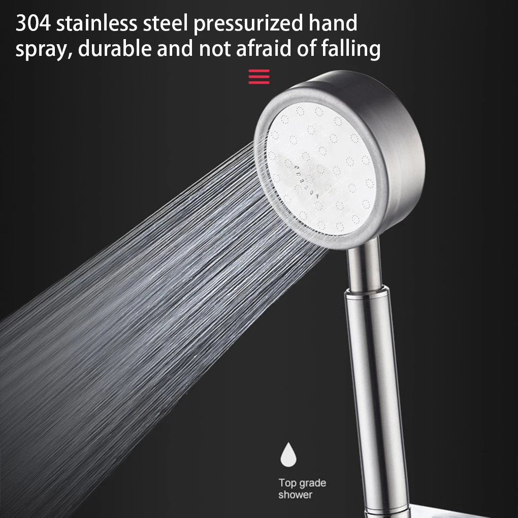 Pressurized-Shower-Head-Stainless-Steel-Detachable-Spray-Nozzle ...