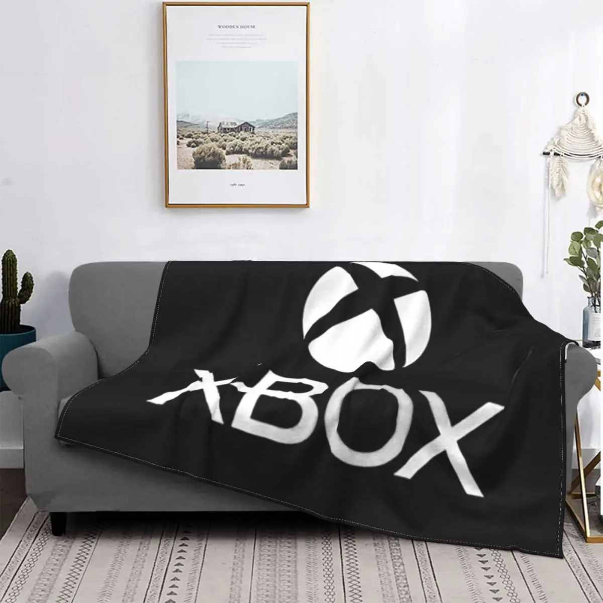 소파 플리스 빈티지 게이머 Xbox 연인 던지기 담요 따뜻한 플란넬 비디오 게임 게이머 담요 침실 홈 소파 이불