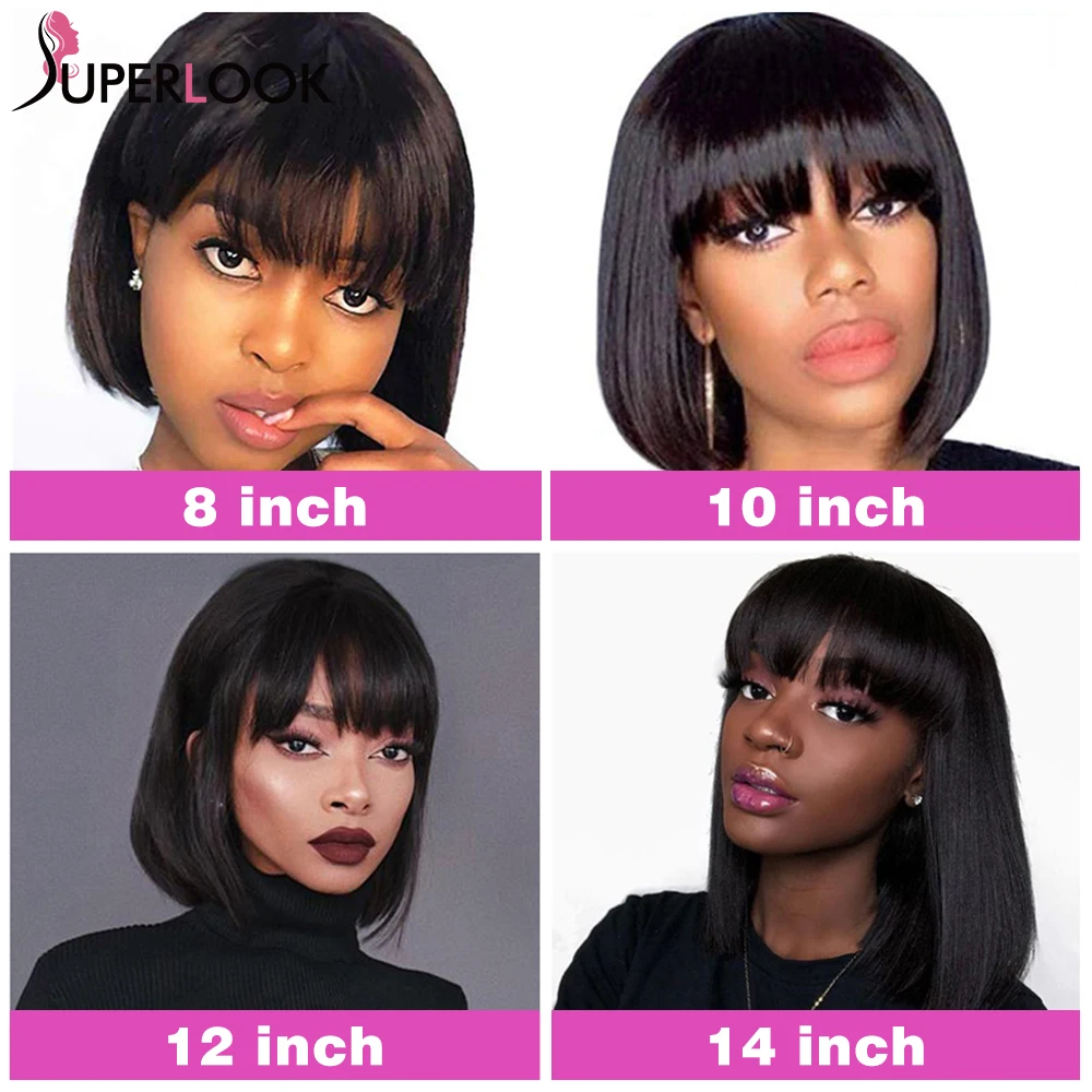 8 pouces - Verser150% - Noir naturel - Perruques Brésiliennes De ...