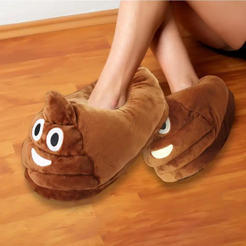 Poop Emoji weich & pelzig TD Mädchen Hausschuhe/Schuhe braun harte ...