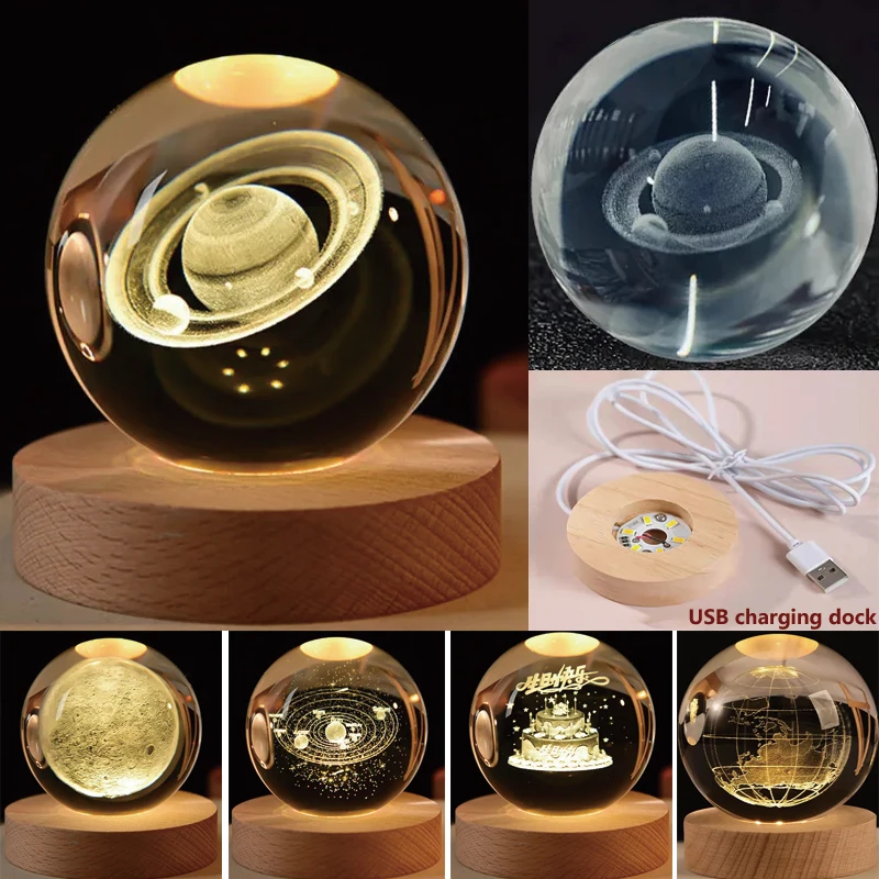 6cm-3D-Crystal-ball-Crystal-Planet-Night-Light-Laser-Engraved-Solar ...