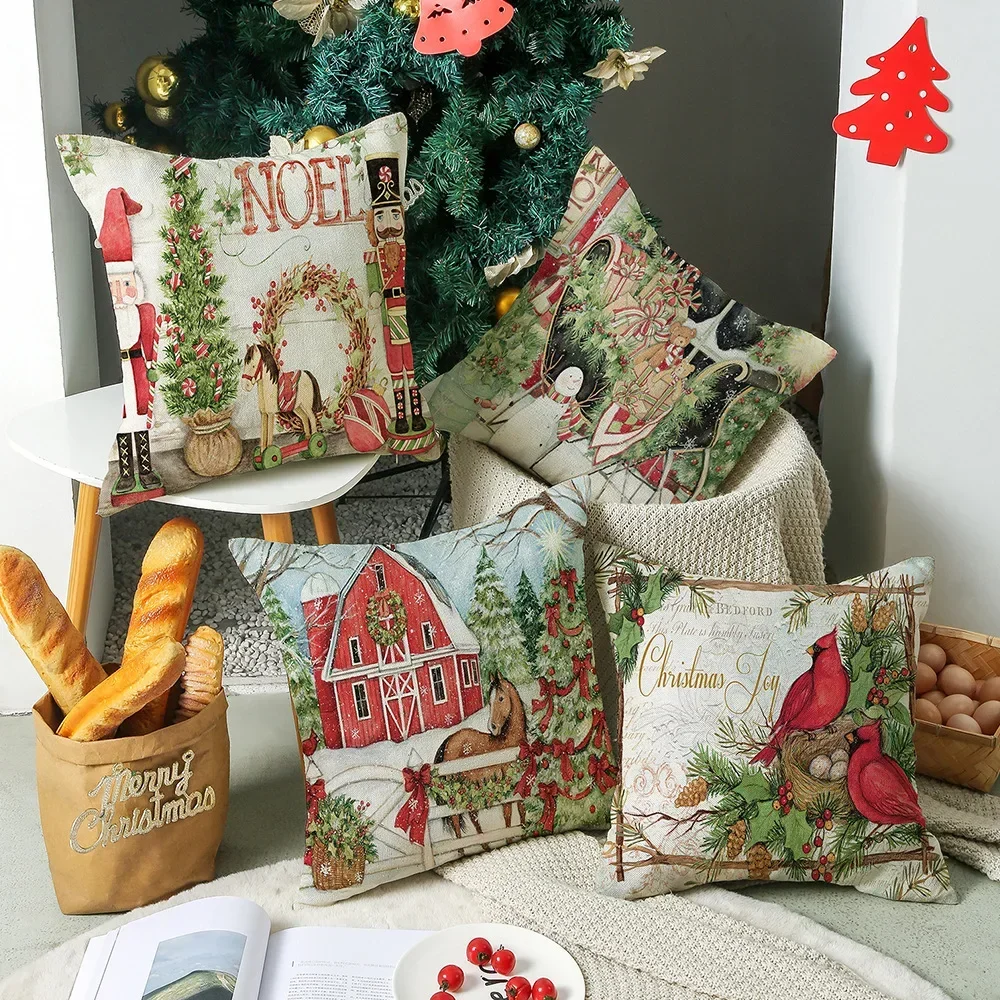 Christmas-Pillowcases-Home-Decorations-Merry-New-Years-Noel-Navidad ...