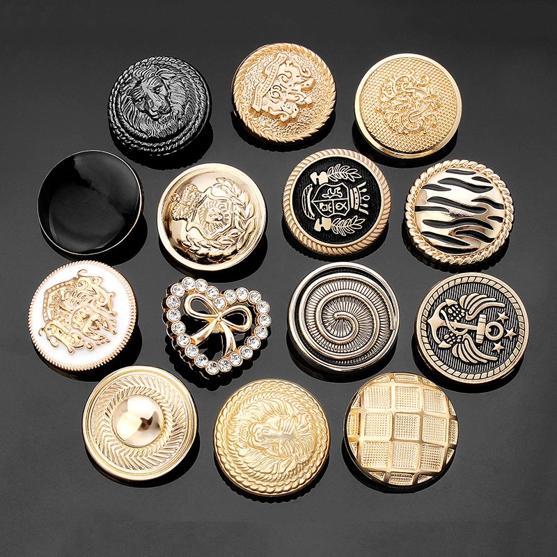 Vintage-Gold-Black-Round-Metal-Shank-Buttons-for-Diy-Craft-Handmade ...