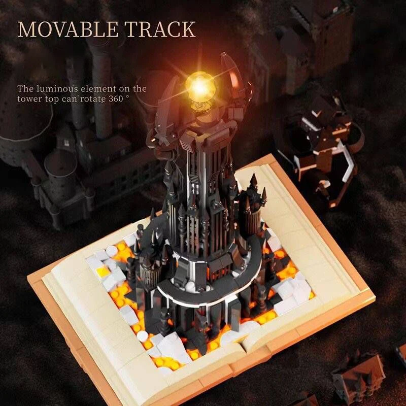 969-parts-MOC-Street-View-Dark-Tower-LOTR-Magic-Books-House-Model ...