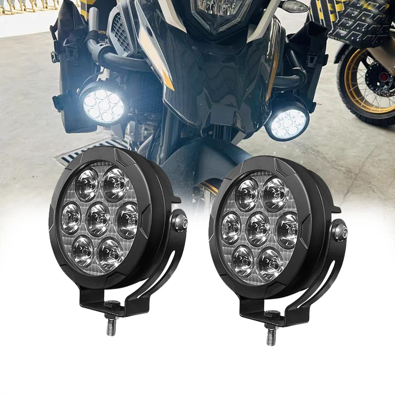 2PCS-Motorcycle-Spotlights-Super-Bright-High-power-7LED-Beads-ADV-Rally ...