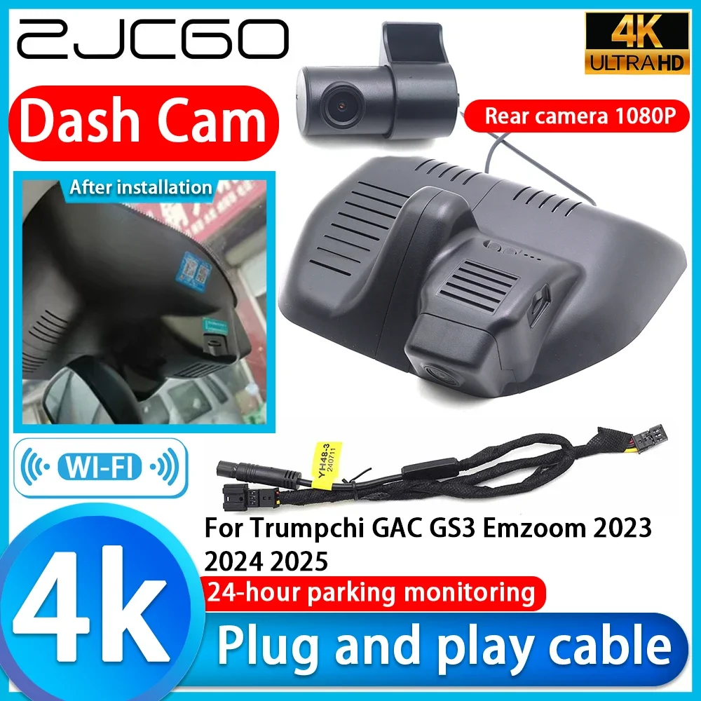 Gravador de Vídeo ZJCGO 4K UHD Plug and Play, Câmera DVR para Carro ...