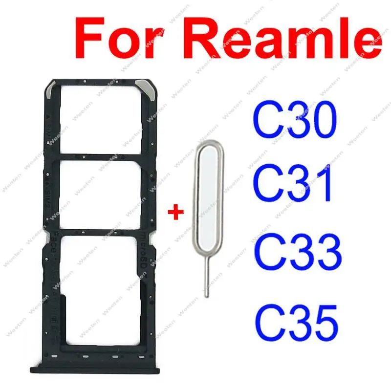 For Realme C30 C31 C33 C35 SIM Card Tray Dual Sim Card Slot Tray Holder ...