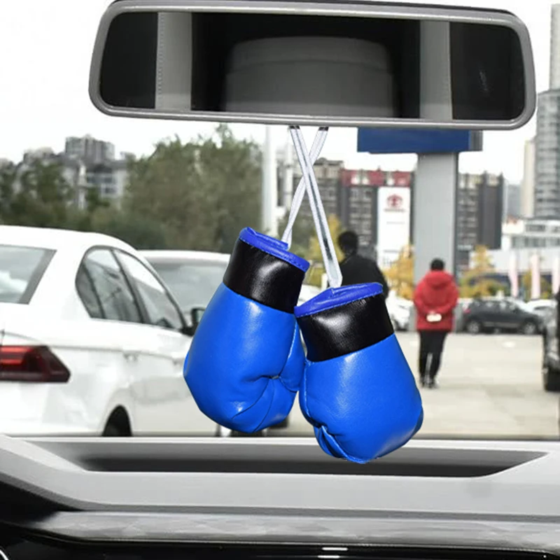 1-Pair-Car-Boxing-Gloves-Hanging-Ornament-Leather-Auto-Rearview-Mirror ...
