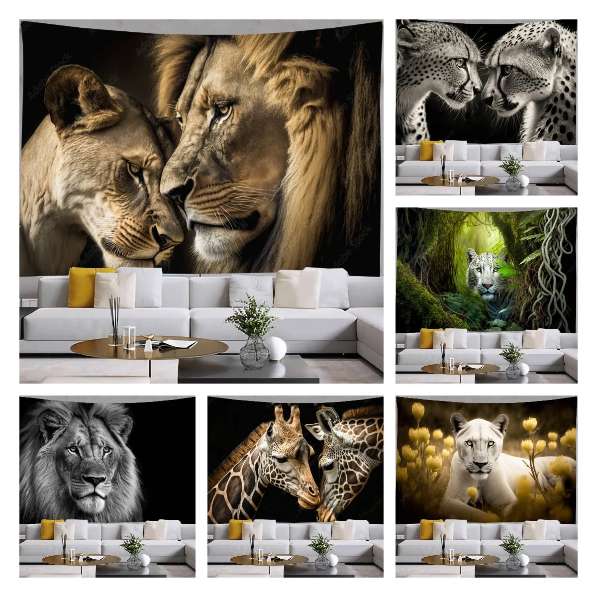 Animal-Tapestry-Tapestry-Wall-Hanging-for-Bedroom-Lion-Tiger-Giraffe ...