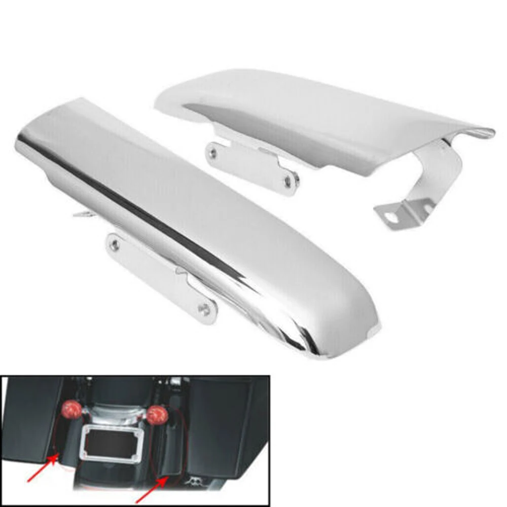 Motorcycle-Chrome-Rear-Fender-Saddlebag-Filler-Panels-Solid-Strips-For ...