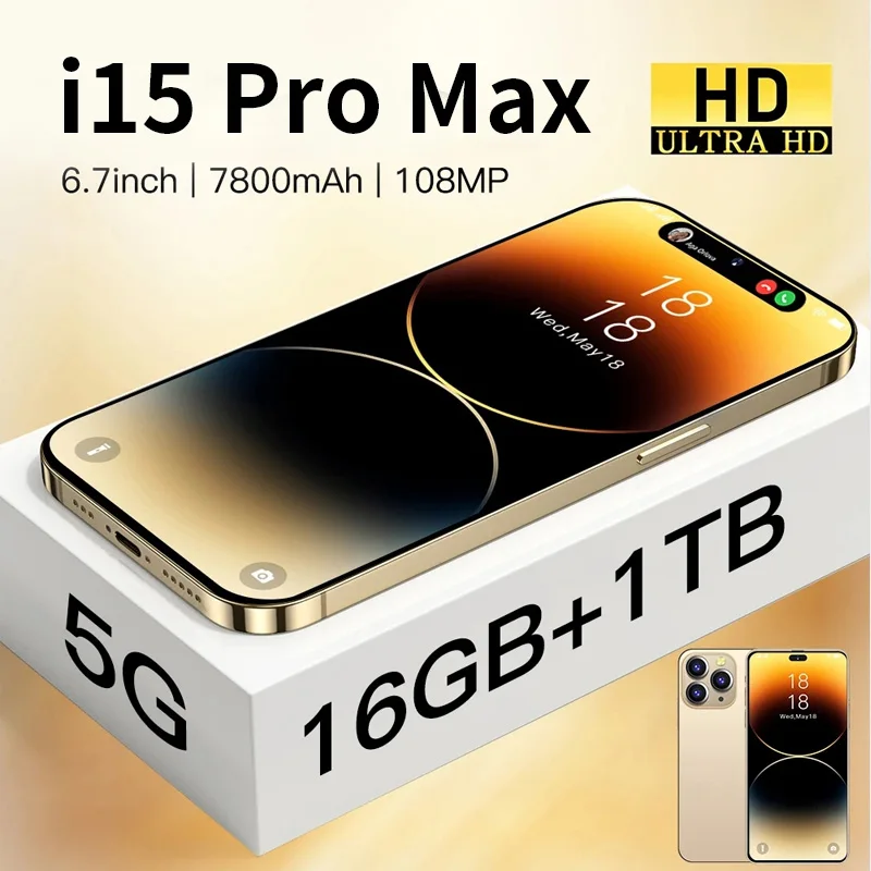 Brand New I15 Pro Max Smartphone 6 7 Inch Full Screen Face ID 16GB 1TB Brand New I15 Pro Max Smartphone 6 7 Inch Full Screen Face ID 16GB 1TB