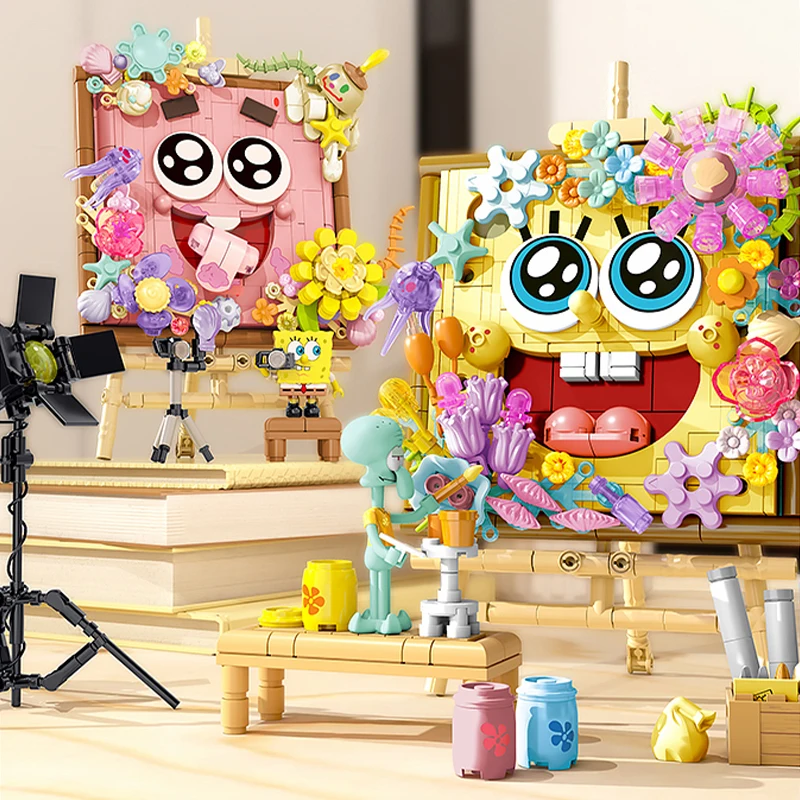 SpongeBob-SquarePants-Series-Building-Block-Creative-Bouquet-3D-Frame ...