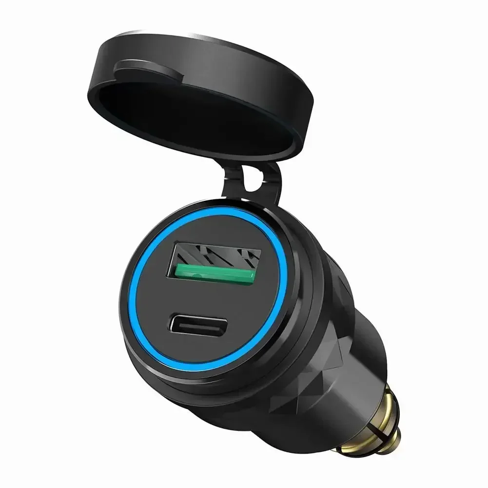 1PCS-Motorcycle-DIN-Socket-4-2A-Dual-USB-Charger-Adapter-Aluminum-Alloy ...