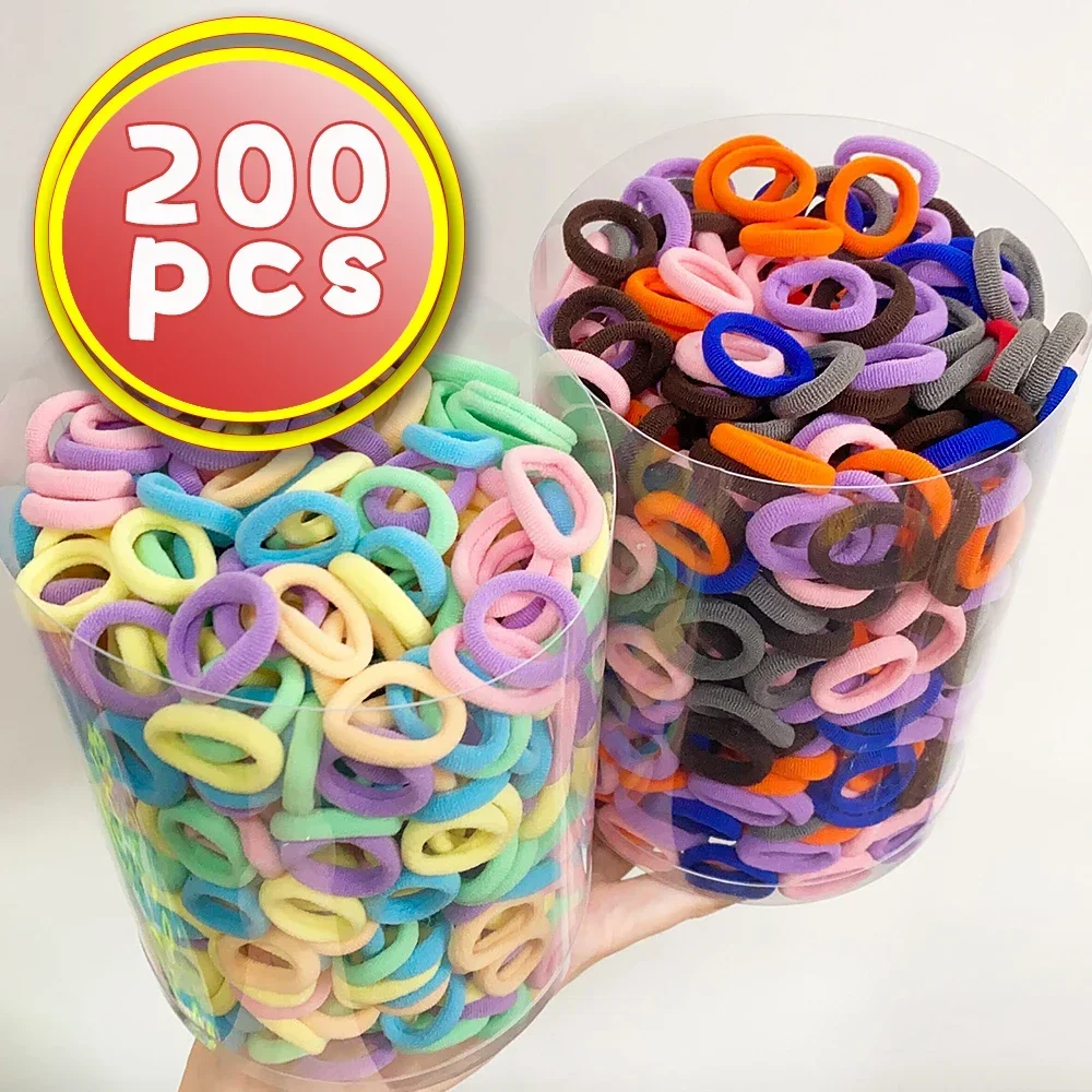 50/100/200 Uds. Bandas elásticas para el cabello de nailon coloridas ...
