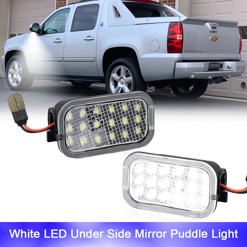 2Pcs-LED-Side-Mirror-White-Puddle-Courtesy-Lights-For-GMC-Sierra-2500HD ...