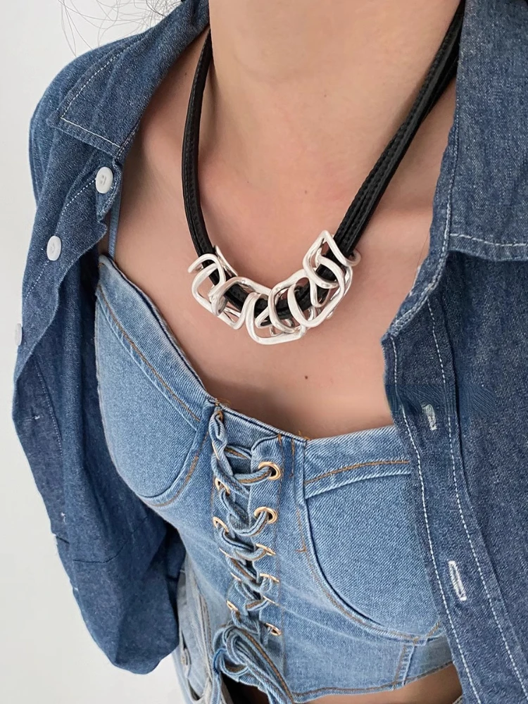 Y2K-Vintage-Necklaces-Exaggerate-Chunky-Collars-Chains-for-Women-Collar ...