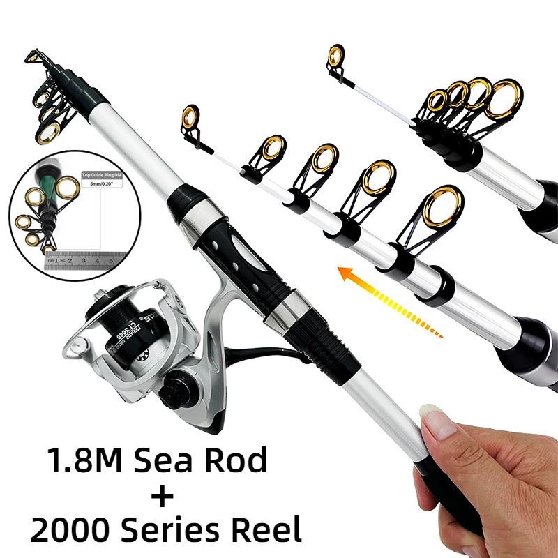 New-1-8m-Telescopic-Spinning-Sea-Fishing-Rod-EVA-Handle-with-5-2-1-High ...