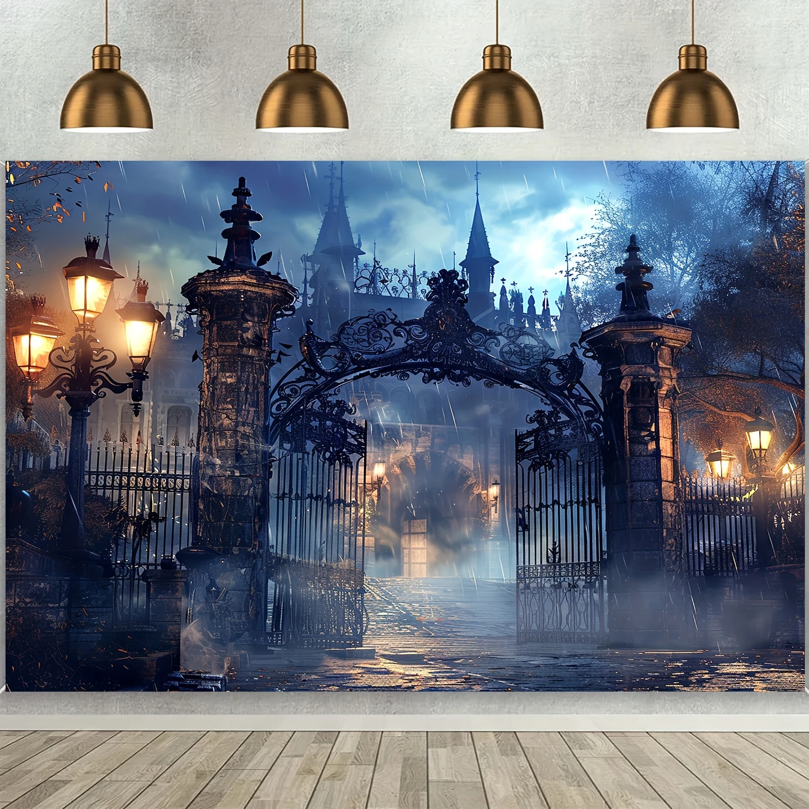 Spooky-Castle-Gate-Halloween-Backdrop-Versatile-Polyester-Photography ...
