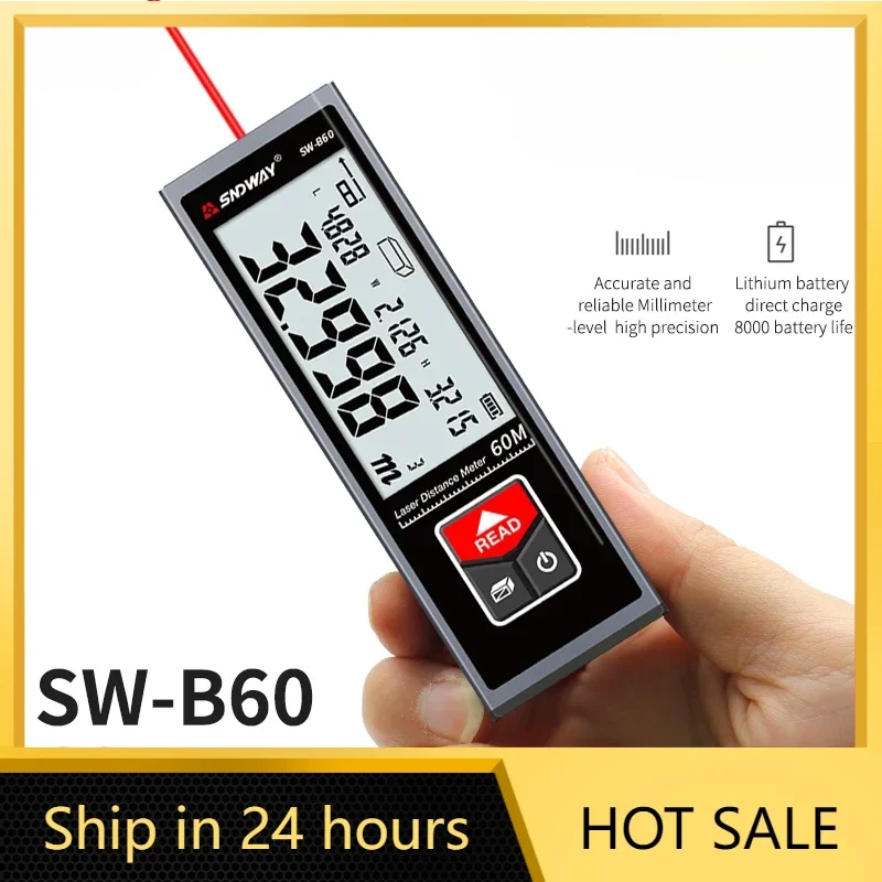 SNDWAY-Digital-Laser-Tape-Measure-40M-Laser-Rangefinder-Accurate ...