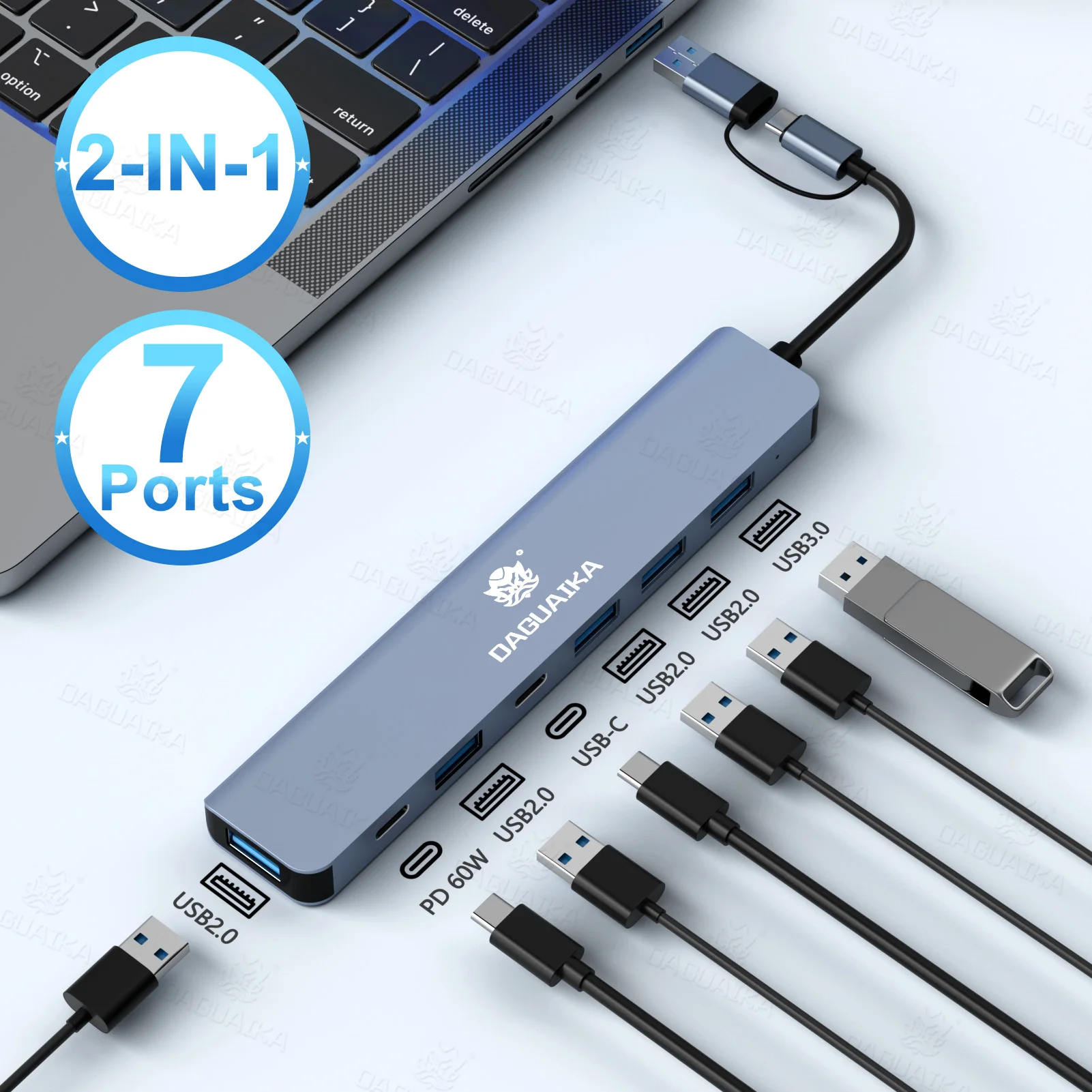 7-in-1-USB-C-HUB-Type-C-Splitter-Thunderbolt-3-Docking-Station-Laptop ...