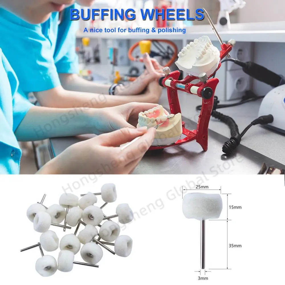 20pc Mini Drill Abrasive Brush 2.35/ 3mm Shank Cloth Buffing Wheel ...