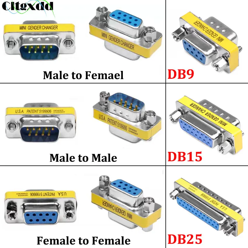 DB Series D-SUB DB9 DB15 DB25 9/15/25 Pin Male/Female to Male/Female RS232 Port VGA Connector M ...