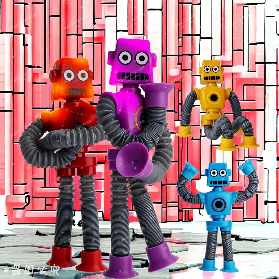 LED-Stretchy-Suction-Cup-Robot-Toy-Children-Shape-Changing-Telescopic ...