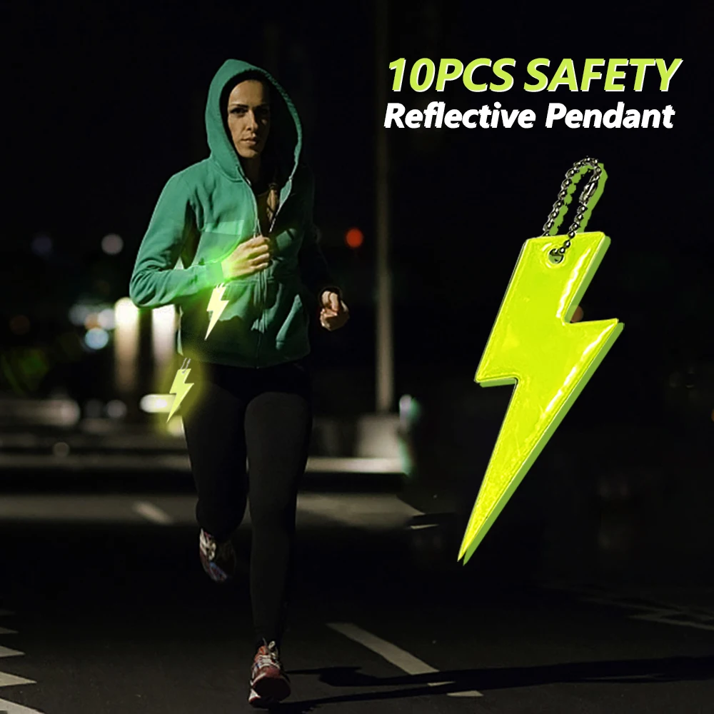 10PCS Lightning Reflective Pendant Backpack Accessories Backpack Night ...