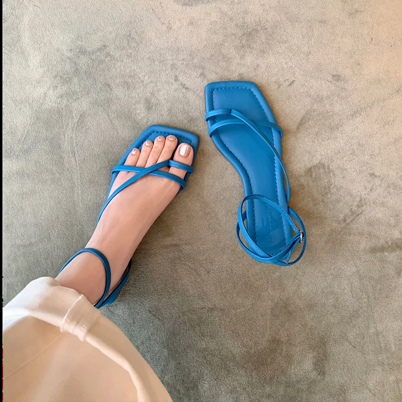 Royal Blue Flat Sandals