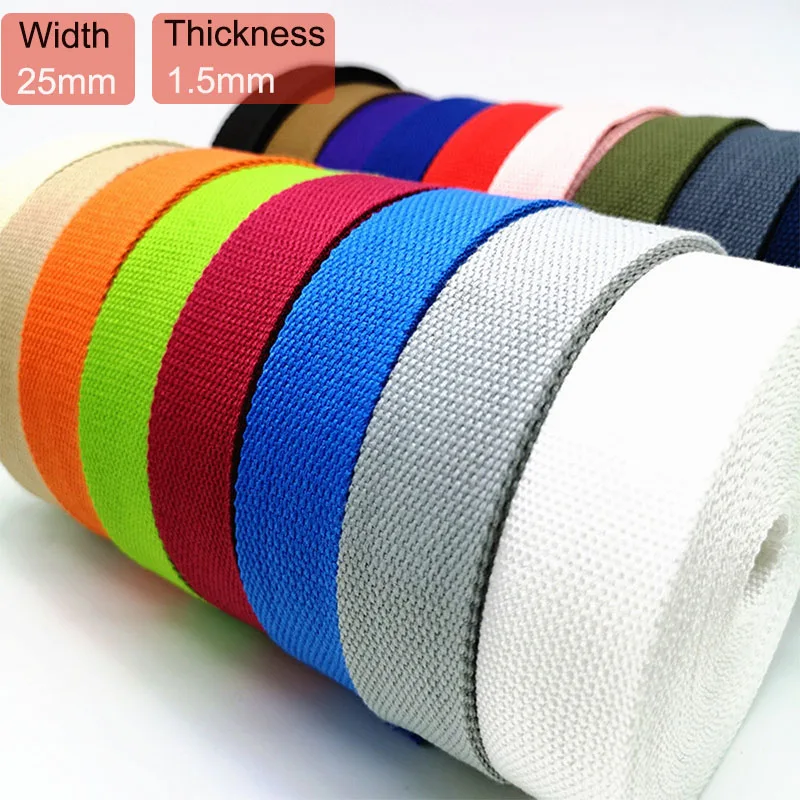 5-Yards-25mm-Polyester-Cotton-Webbing-1-inch-Canvas-Shoulder-Strap-For ...