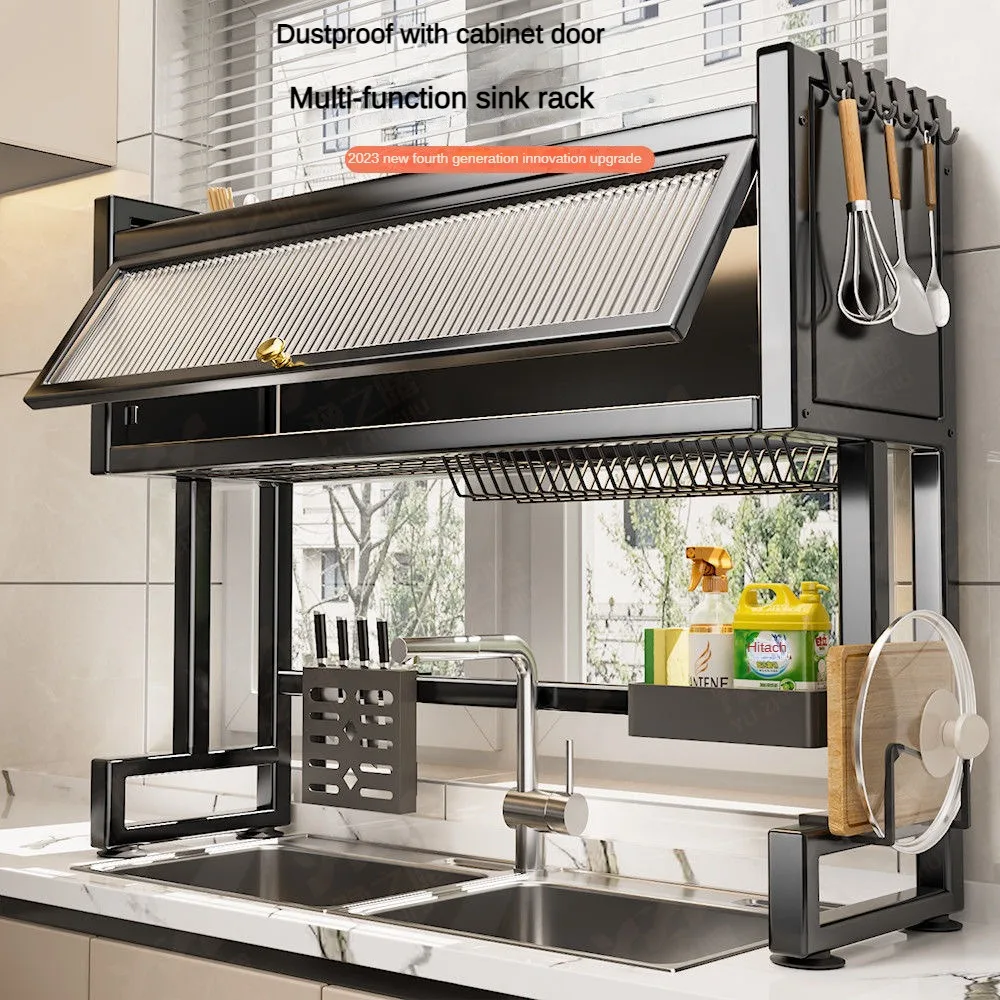 Multi-Function-Kitchen-Sink-Storage-Rack-Carbon-Steel-Dish-Drying-Rack ...