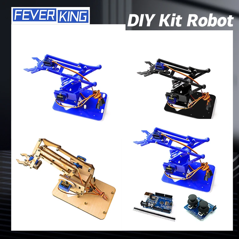 Kit-DIY-Robot-4-DOF-Unassembly-akrilik-mekanik-lengan-Robot-cakar ...