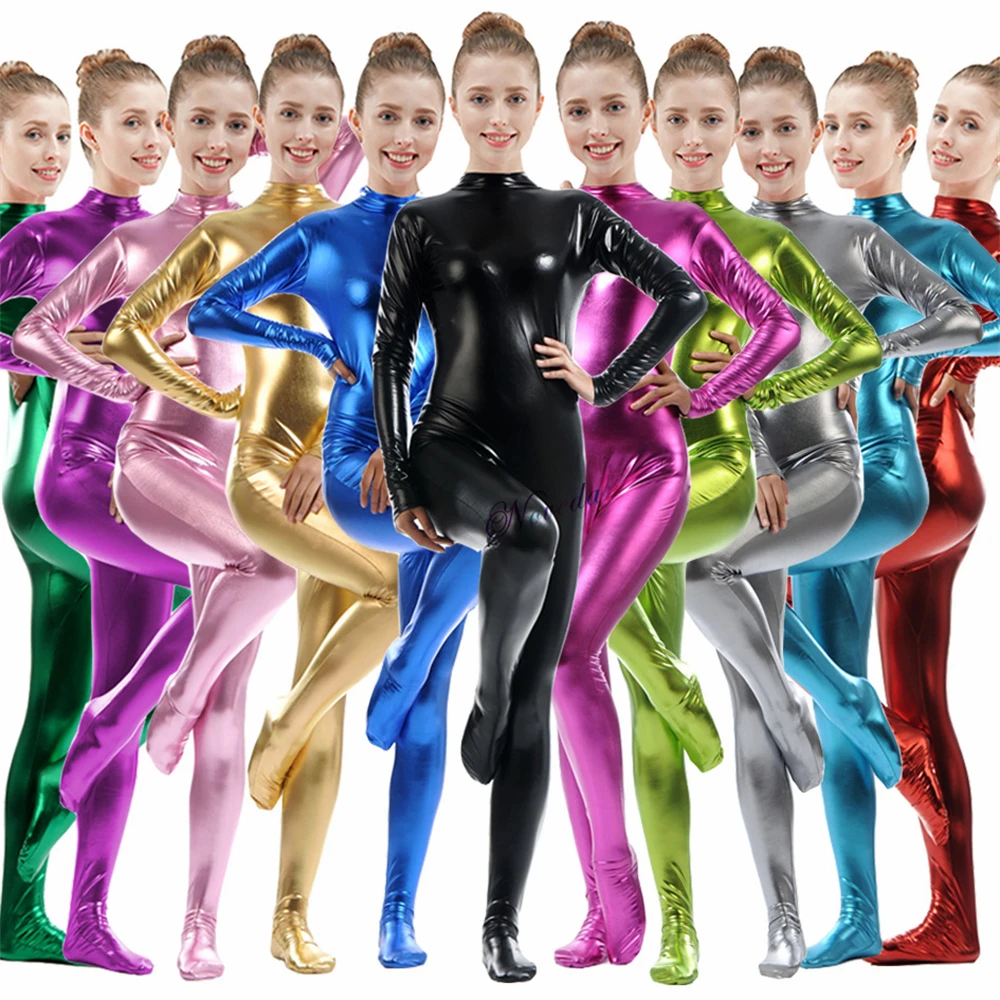 Sexy-Female-Women-Faux-Leather-Catsuit-PVC-Latex-Bodysuit-Shiny ...