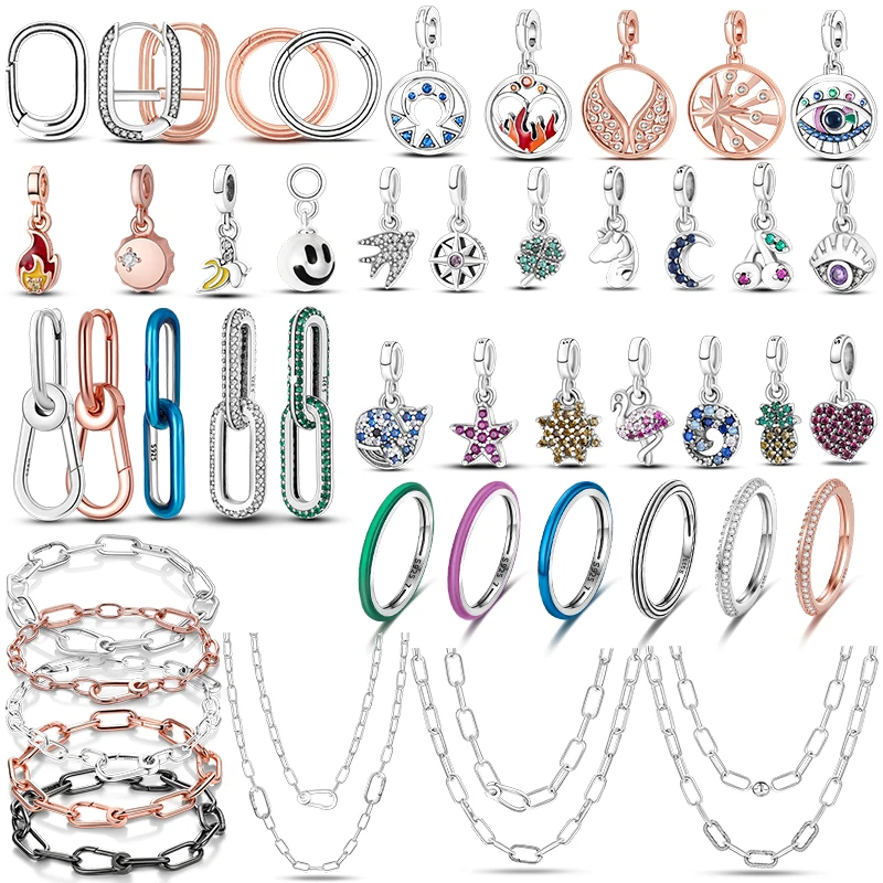 925-Silver-Mini-Dangle-Charms-Fit-Original-Link-Chain-Bracelet-DIY-Ring ...