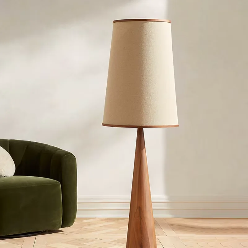 Lámpara de pie nórdica Wabi Sabi, luz Led de suelo de tela para sala de ...